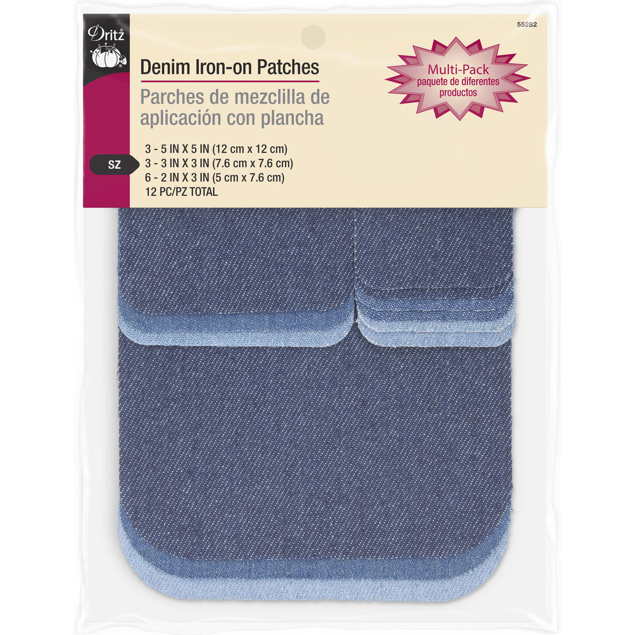 Dritz Denim Iron-on Patches – Quiltandsew.com