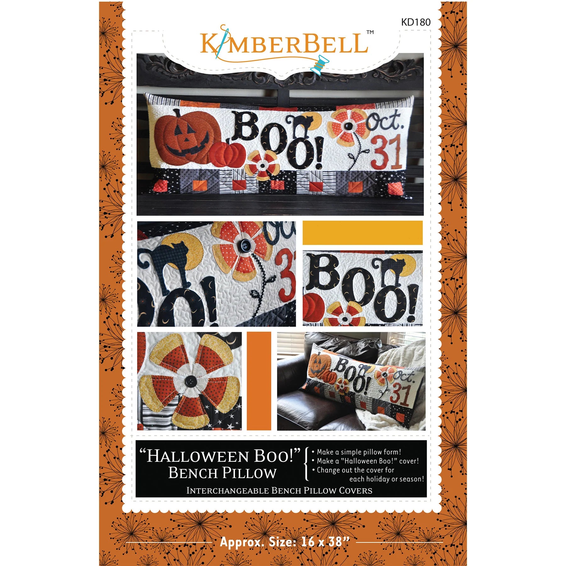 Halloween Boo! Bench Pillow, Machine Embroidery – Quiltandsew.com